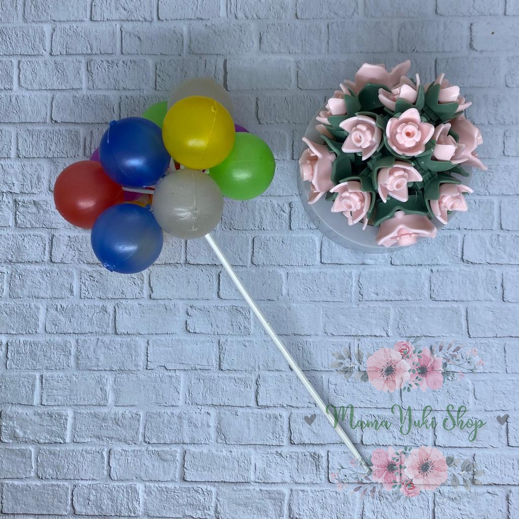 Jual Cake Topper Balon Bulat Hiasan Kue Ulang Tahun Balon Plastik Warna ...