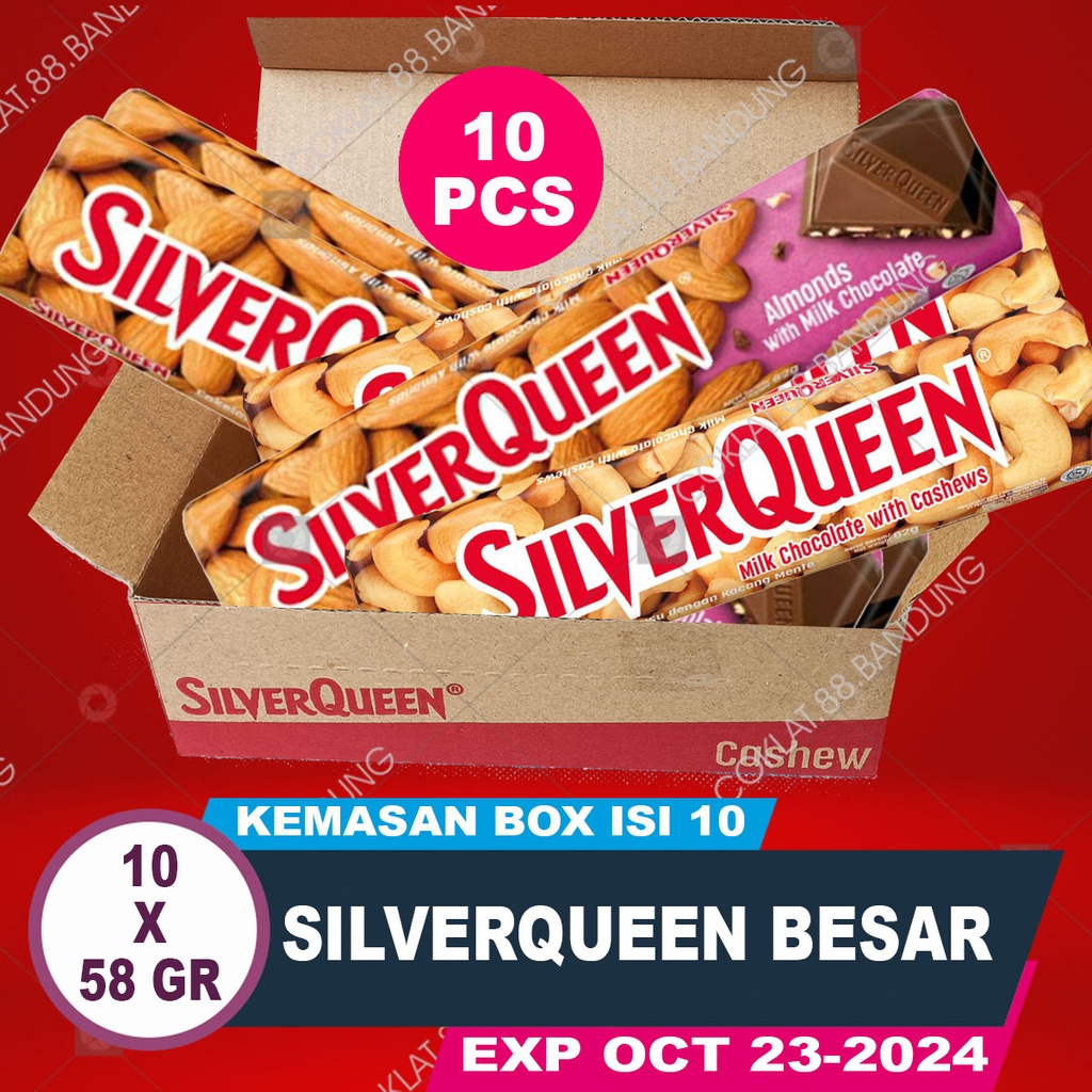 Jual SILVERQUEEN 58gr 1 Box Isi 10 pcs EX 62 gr Cokelat Besar, Coklat ...