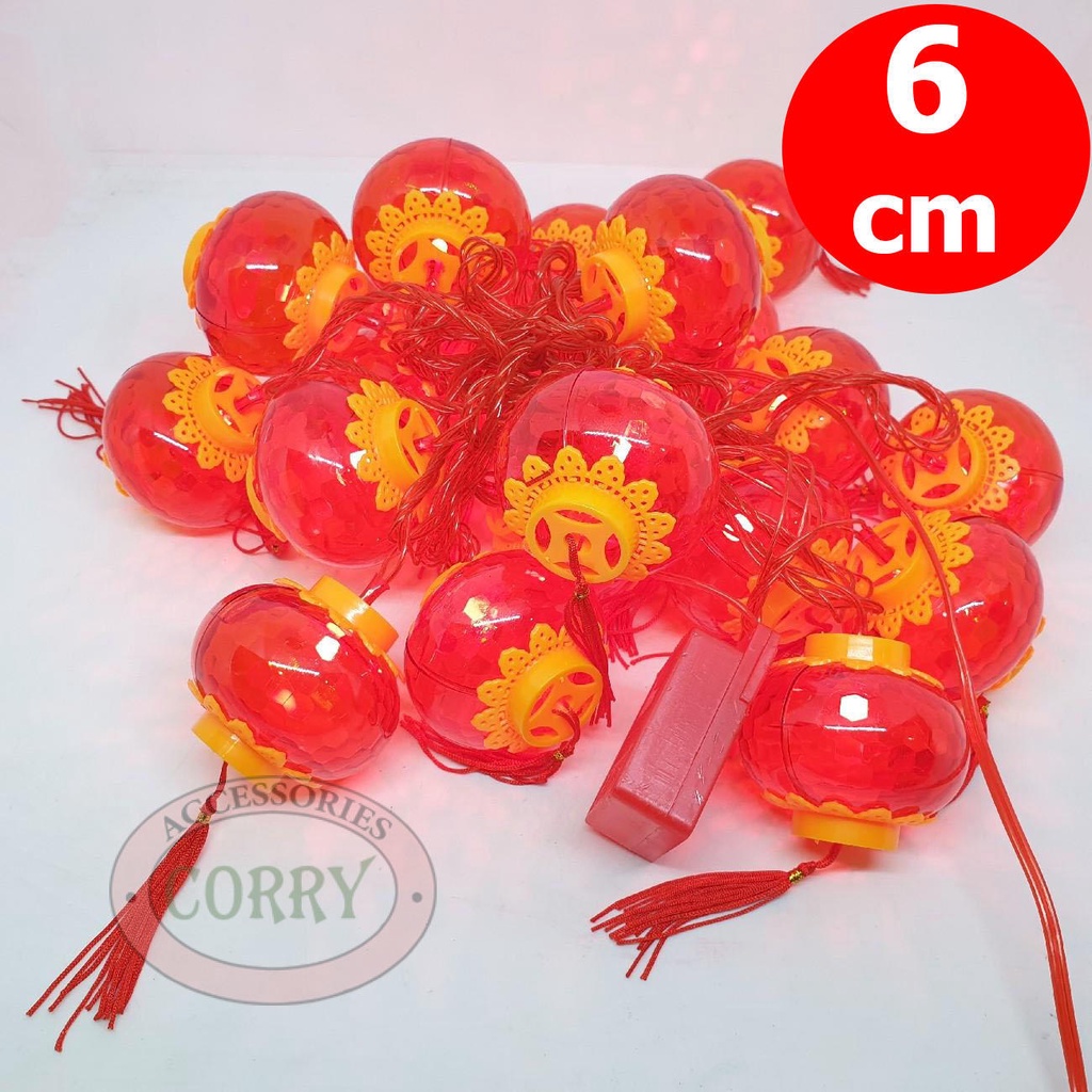 Jual Lampu Imlek Merah Lampion 6 Cm 20 LED 4 Meter Sincia Dekorasi ...