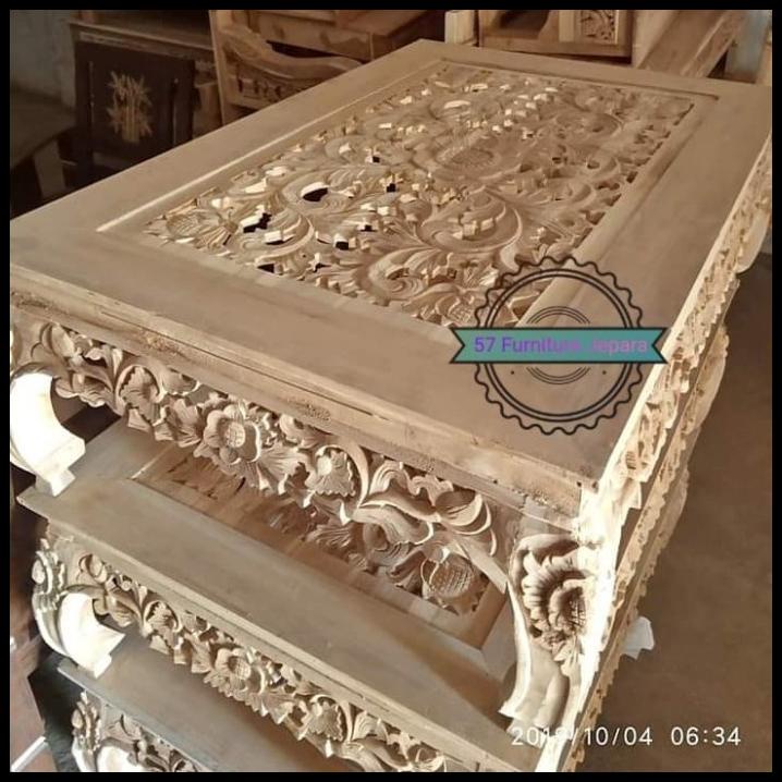 Jual Meja Tamu Ukir Kayu Jati Mentahan Meja Kopi Lesehan | Shopee Indonesia