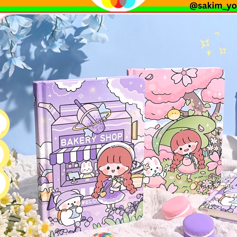 Jual Hardcover Handbook Notebook Binder Notebook Lucu Cartoon Diary Minibook Memo Kecil Buku