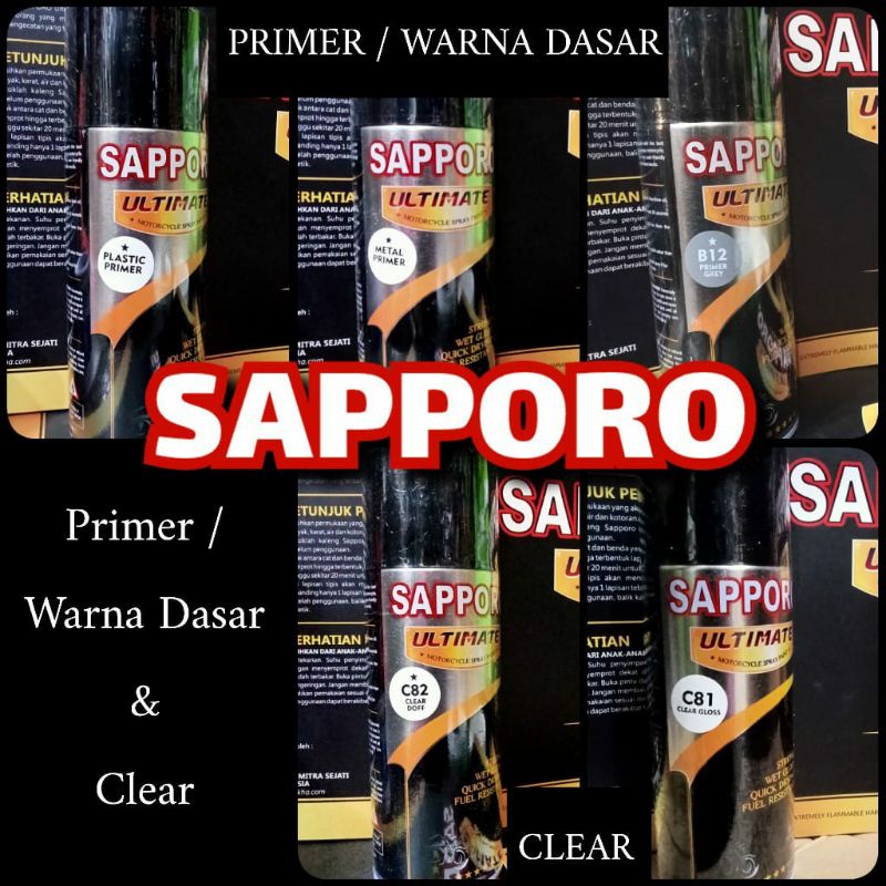Jual cat semprot Sapporo ultimate Primer & Clear : Epoxy / cat - warna Dasar / Plastic - Plastik ...