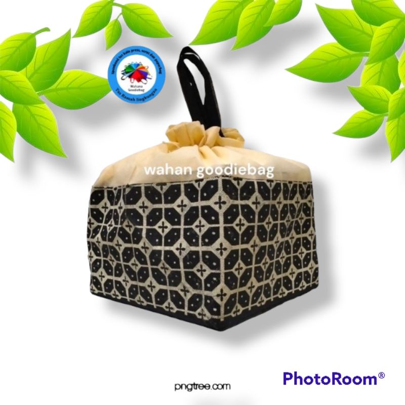 Jual tas serut motif/tas hajatan/kotak nasi 20x20 kawung (12pcs) | Shopee Indonesia