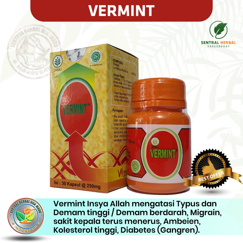 Jual Vermint Untuk Tipes Isi 30 Kapsul | Shopee Indonesia
