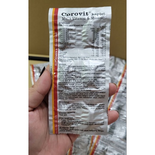 Jual Corovit Kaplet Vitamin Multivitamin dan Mineral per Strip @10 ...