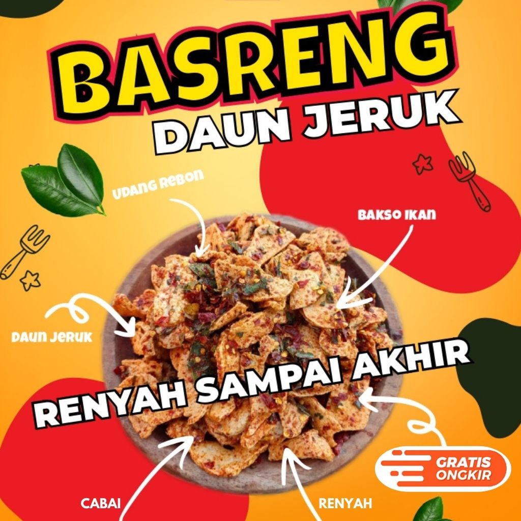 Jual KRIPIK BASRENG Daun Jeruk 100gr Kemasan ZIP LOCK - Udang Rebon ...