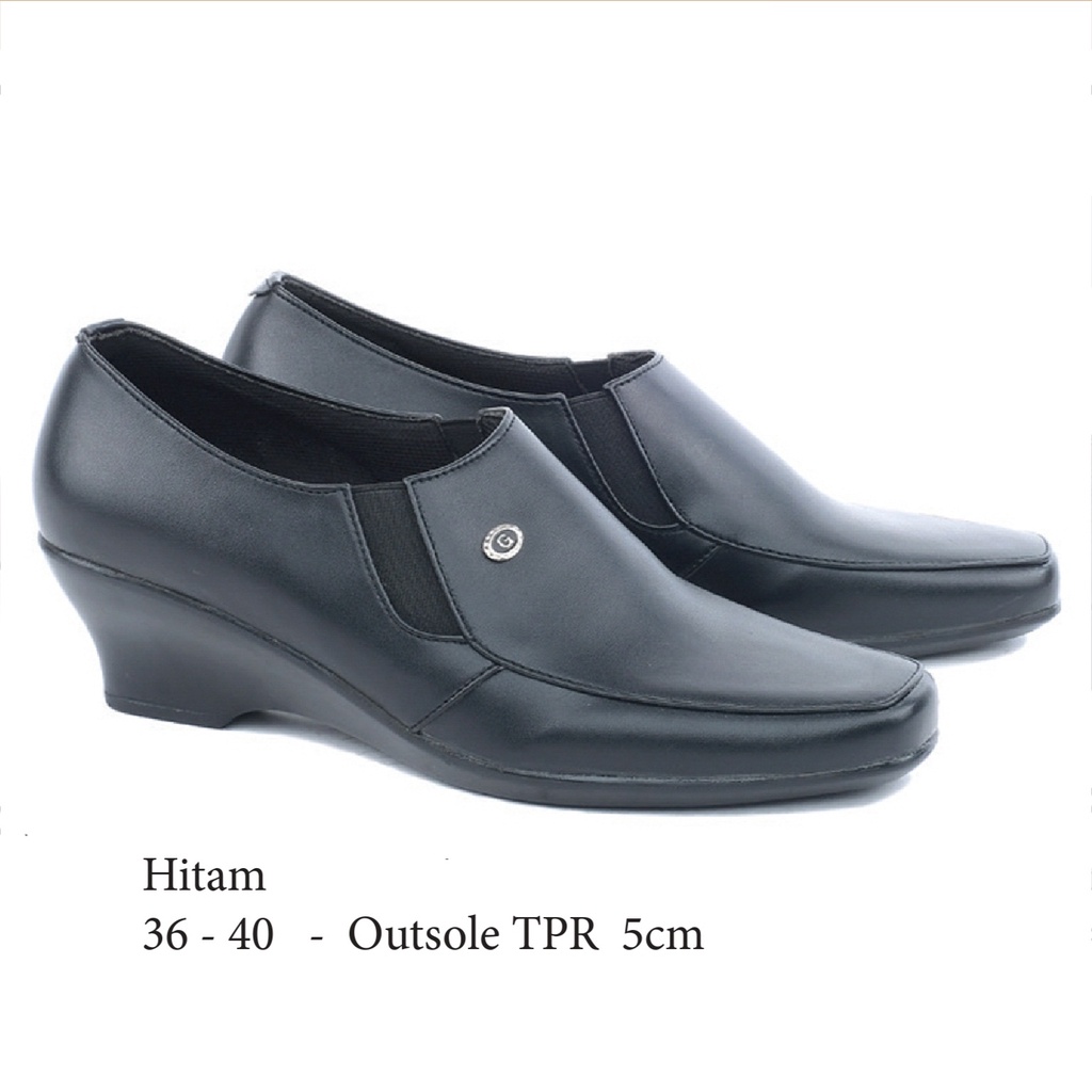 Jual Sepatu Formal Wanita Pantofel Hitam Polos hak 5cm Cantik buat ...