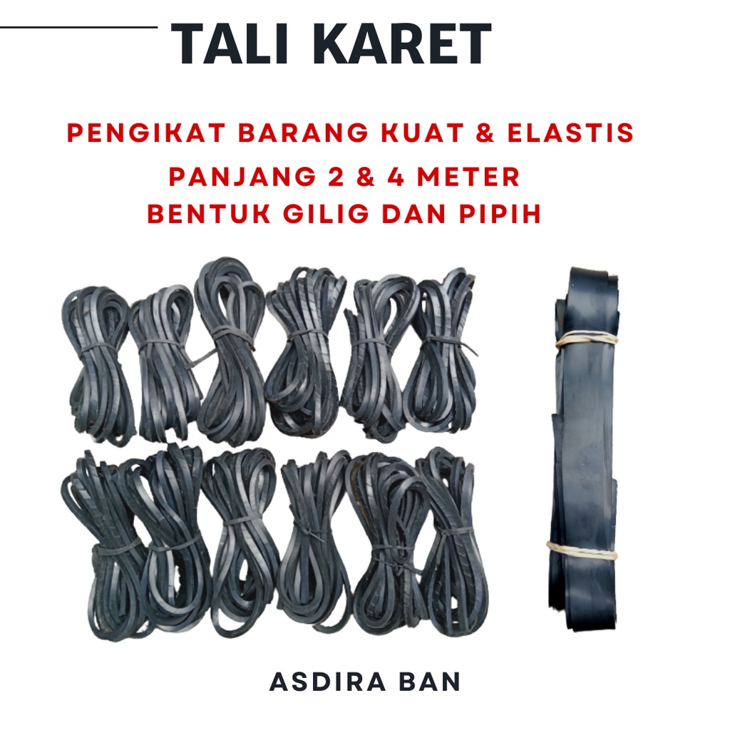 Jual Tali Karet Ban | Tali Ikat Barang Kuat dan Elastis (Panjang 2 & 4 ...