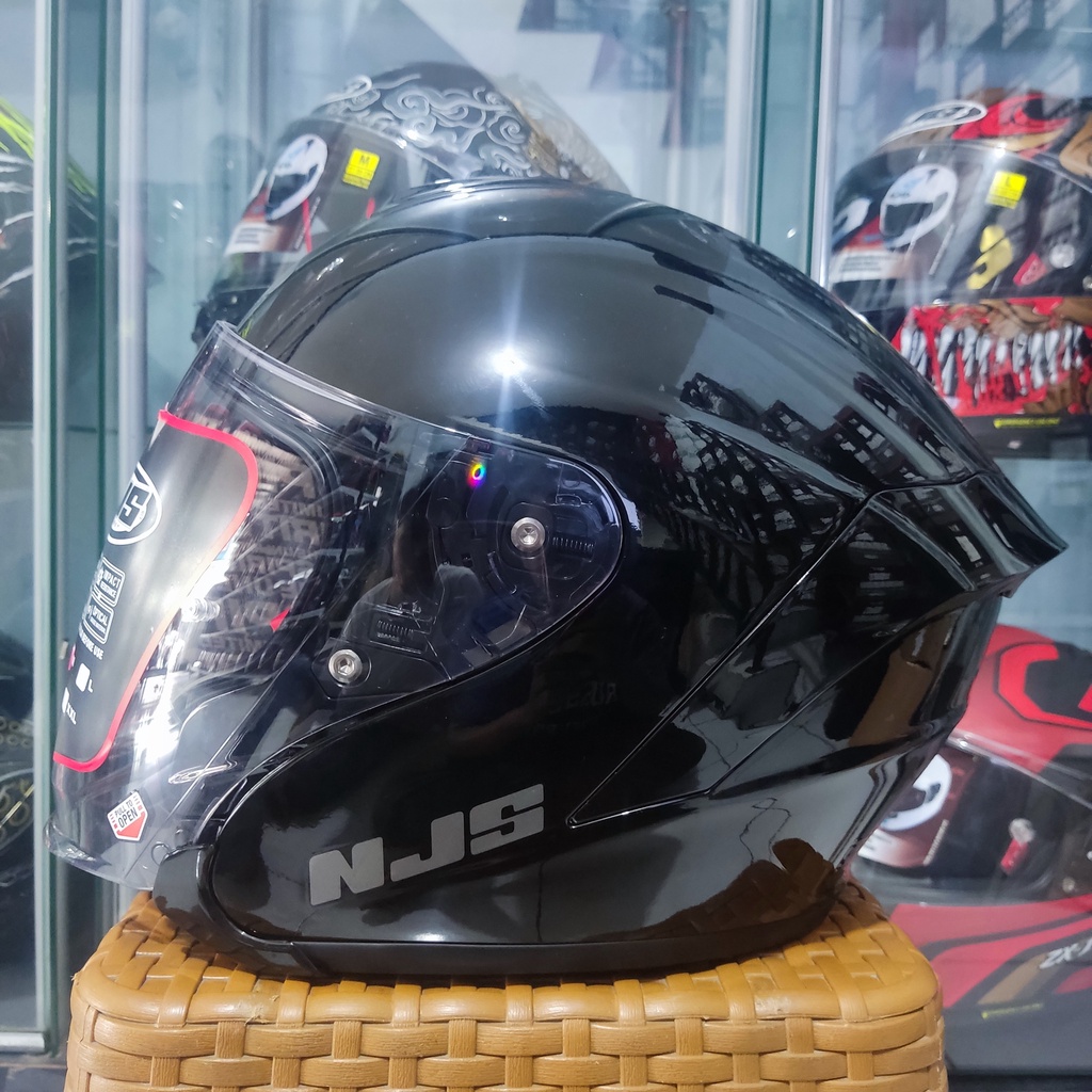 Jual HELM NJS KAIROZ SOLID BLACK GLOSSY HALF FACE NJS KAIROZ | Shopee ...
