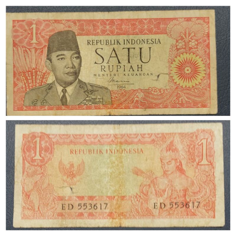 Jual Uang Kuno Indonesia Soekarno Sukarno 1 Rupiah Tahun 1964 Kondisi ...
