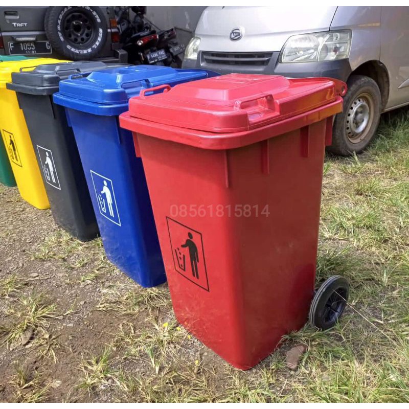Jual Tempat Tong Sampah Roda 240 Liter pelastik HDPE Kuat Murah | Shopee Indonesia