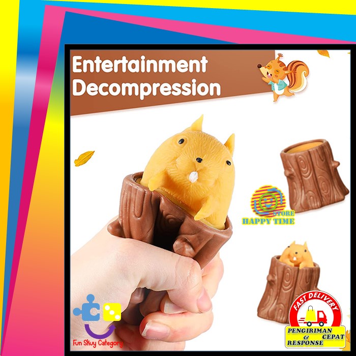Jual Pop Up Mainan Squishy Cute Animal Tupai Karet Silikon Fidget Toy ...