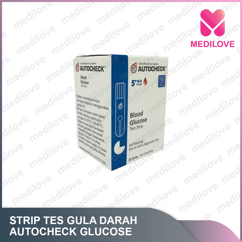 Jual Test Strip Autocheck Glucose Cek Blood Gula Darah Refill Isi 25 ...