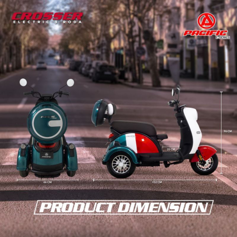 Jual RODA 3 LISTRIK PACIFIC CROSSER | Shopee Indonesia