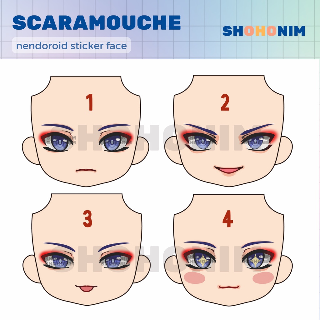 Jual NENDOROID STICKER FACE - SCARAMOUCHE | Shopee Indonesia