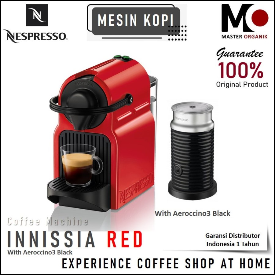 Jual Mesin Kopi Nespresso Inissia Coffee Machine Red With Aeroccino3 ...