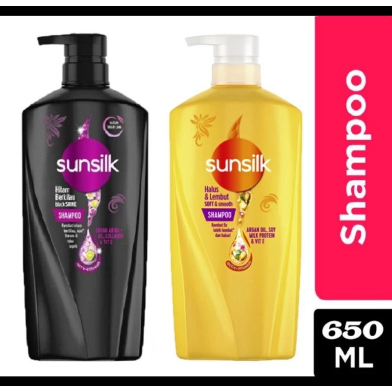 Jual Sunsilk shampoo shampo soft & smooth black shine kuning hitam 650 ...