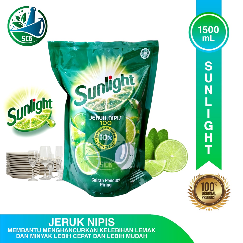 Jual Sunlight Sabun Cuci Piring Cair Jeruk Nipis Refill 1500mL | Shopee Indonesia