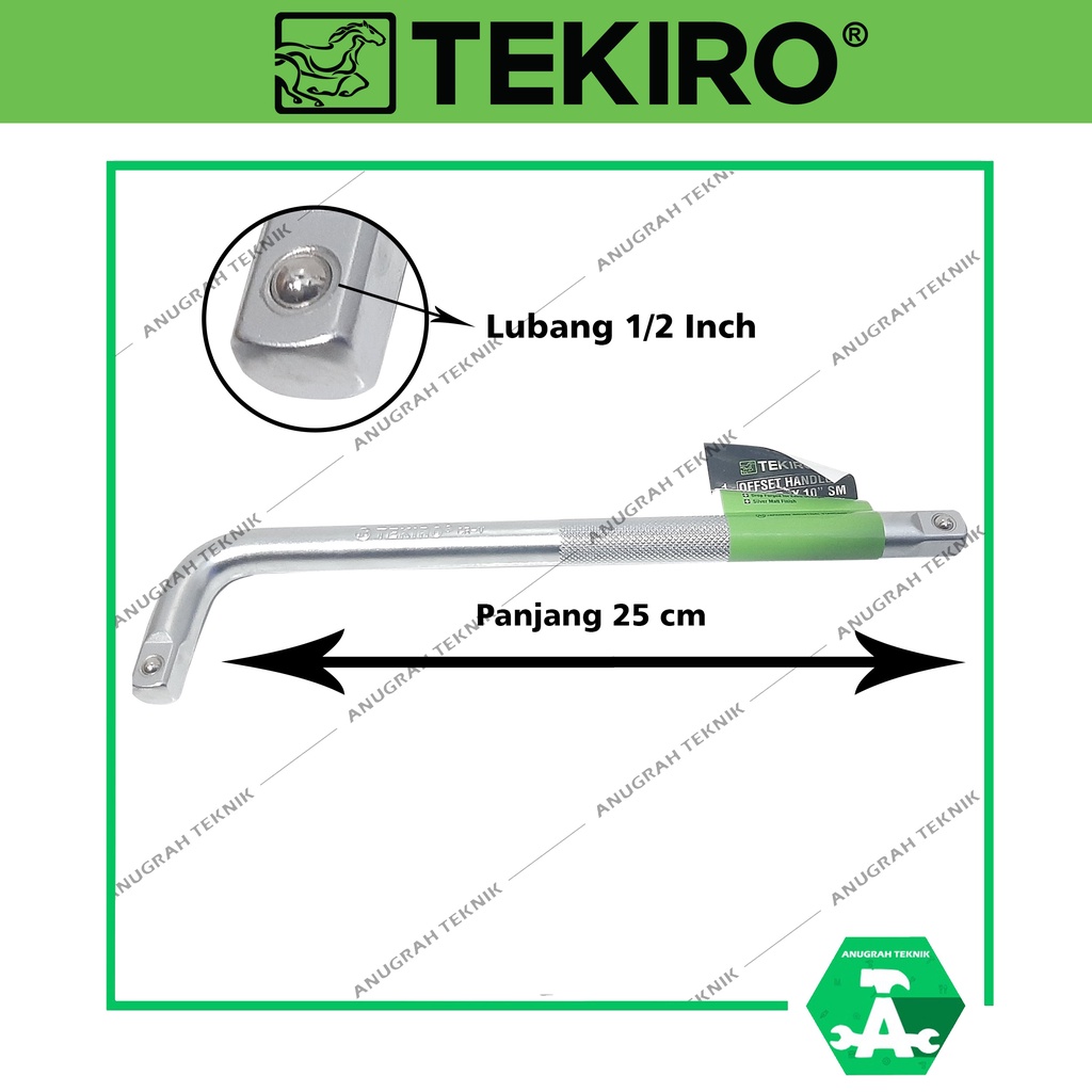 Jual TEKIRO GAGANG SOK L 1/2"x10"/ Handle Gagang Sock Sok Offset Handle ...