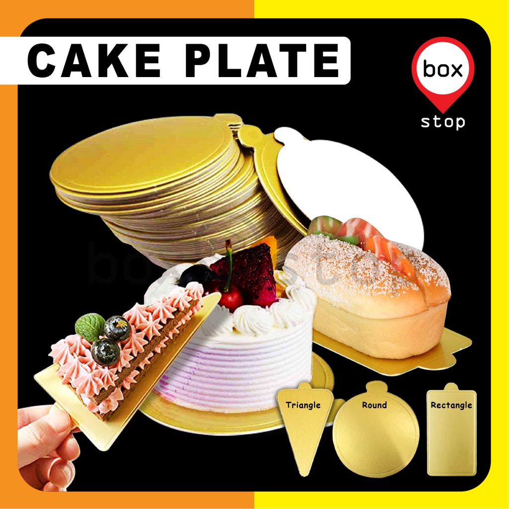 Jual Tatakan Alas Kue Cake Slice GOLD (Bulat, Persegi, Segitiga) - 25 ...