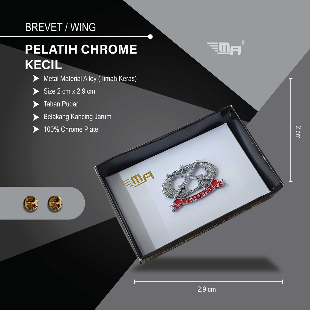 Jual Brevet Wing Pelatih Chrome Kecil Brivet Pin | Shopee Indonesia