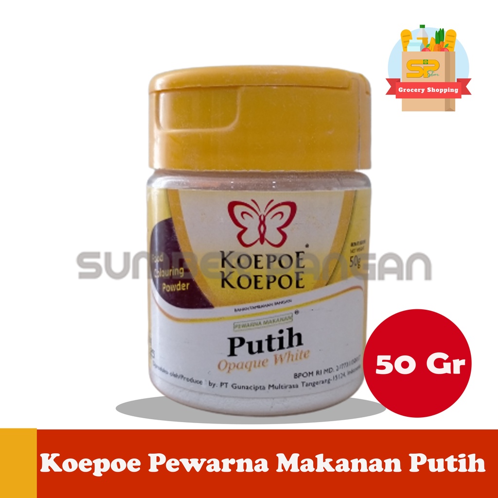 Jual Koepoe Koepoe PEWARNA MAKANAN BUBUK PUTIH 50GR/ Koepoe Opaque ...