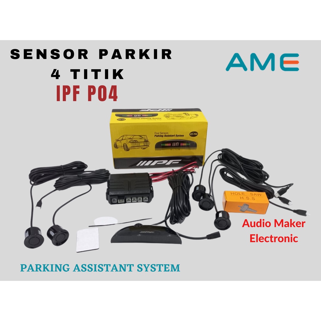 Jual Sensors Parkir IPF 4 titik display IPF P04 sensor mundur suara ...