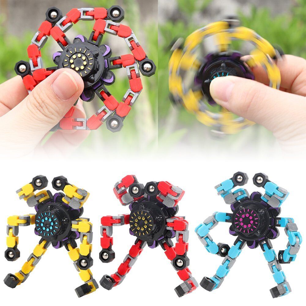 Jual SPIN-ROBOT Mainan edukasi fidget spinner robot Finger fingertip spinner Deformable ...