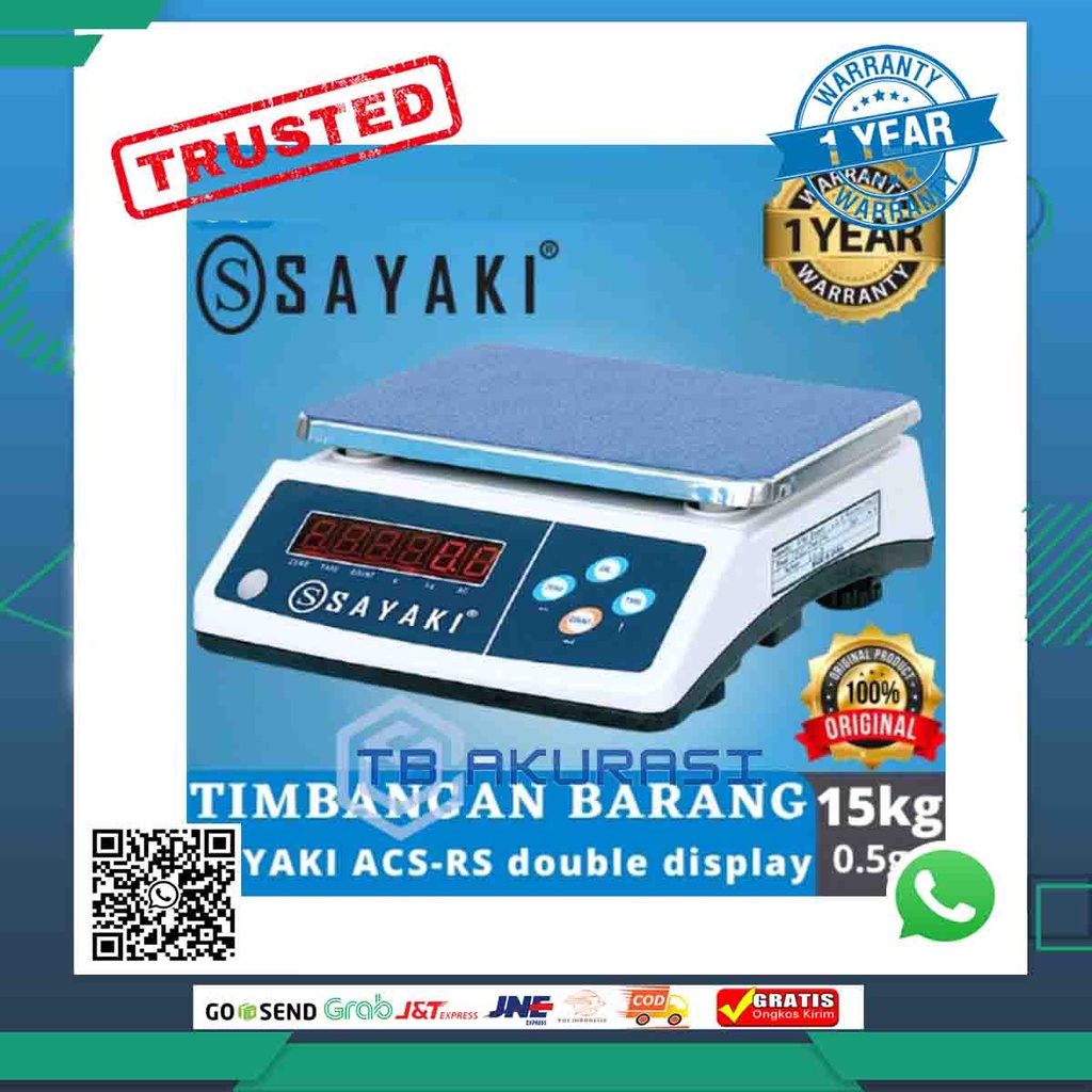 Jual Timbangan meja digital double display 15kg / Sayaki ACS-RS 15 kg New Original Garansi ...