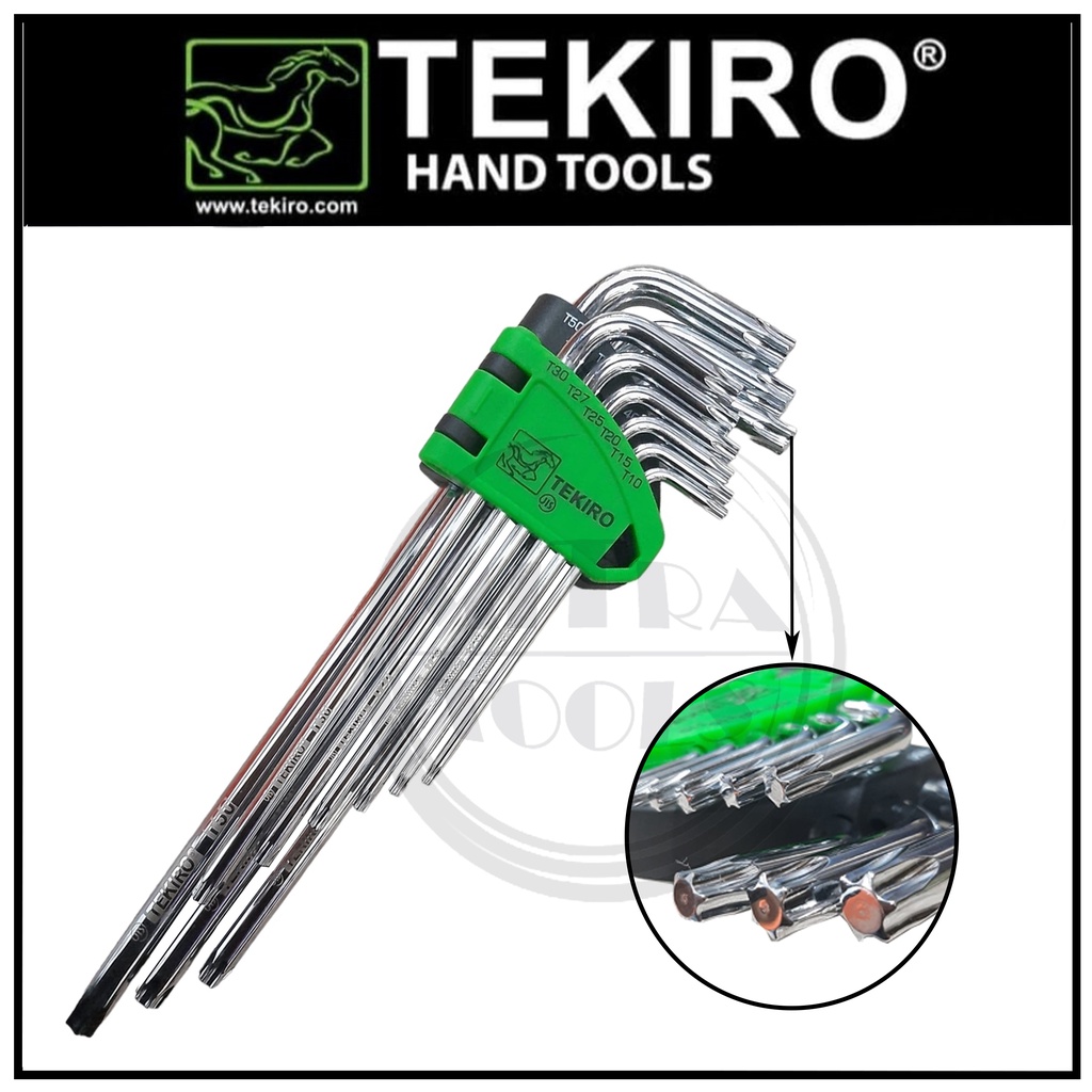 Jual TEKIRO HK-TO1205 Kunci L Set Bintang Tanpa Lubang 9 Pcs / Torx Key Set 9pcs Original ...