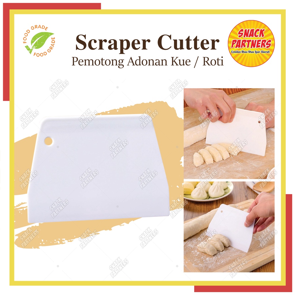 Jual DOUGH WHITE SCRAPER CUTTER / Pisau Plastik Putih Pemotong Adonan ...