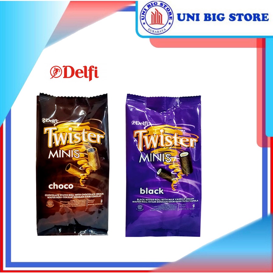 Jual Delfi Twister Minis Black Vanilla - Choco Wafer Roll 70 gr ...