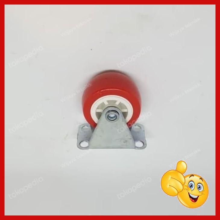 Jual Roda PU Merah 1,5 inch roda troli 1.5" roda furniture 1,5 inchi 1. ...