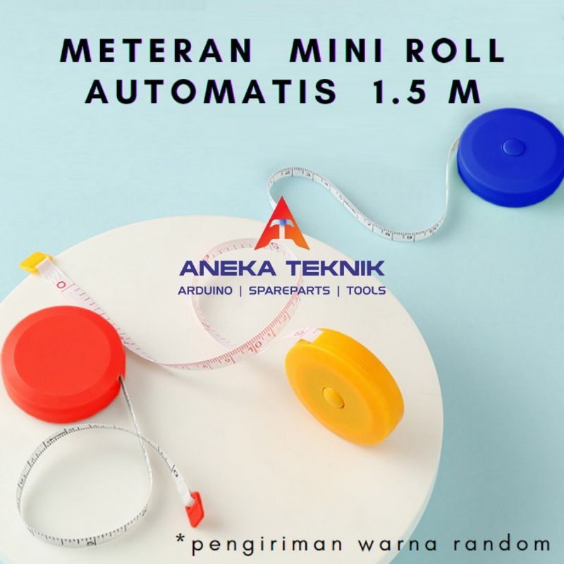 Jual Meteran Gulung Mini Roll Otomatis Putar - Alat Ukur Baju Badan ...