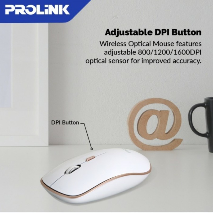Jual Prolink Mouse Wireless 4 button 2.4GHz Mouse DPI 800-1600 PMW6006 ...