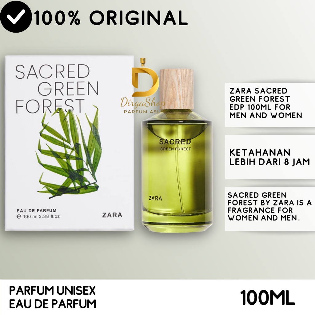 Jual Parfum Zara Sacred Green Forest EDP For Men and Women | Shopee Indonesia