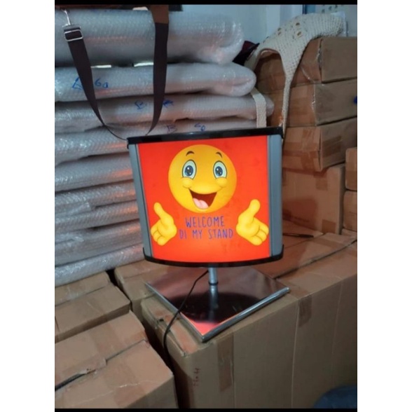 Jual Stand Rotary Led Light Banner Neon Box Mini Banner Standing ...