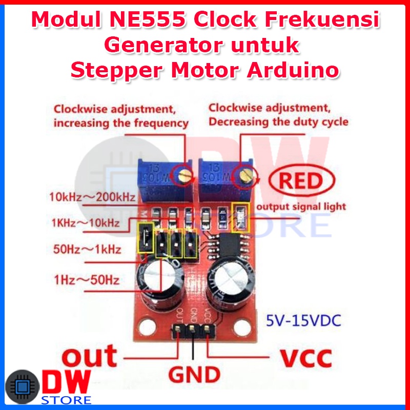 Jual NE555 LM555 Clock Frekuensi Pulse Generator Stepper Motor Arduino | Shopee Indonesia