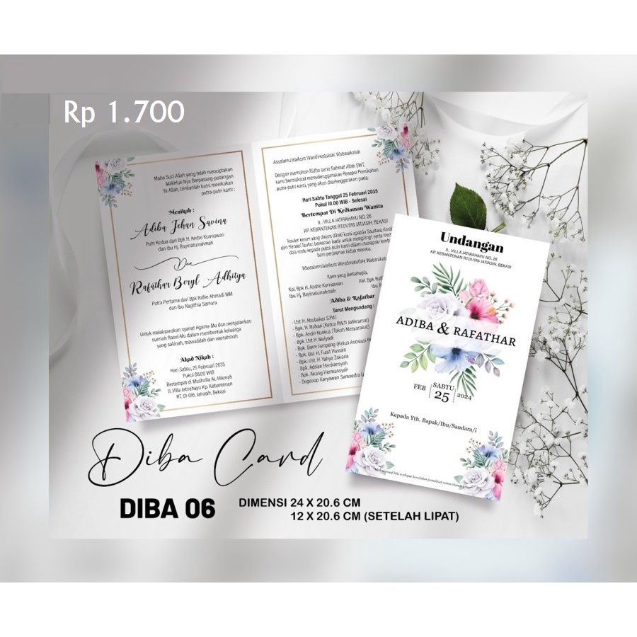 Jual Undangan Pernikahan Wedding Invitation Diba-006 | Shopee Indonesia