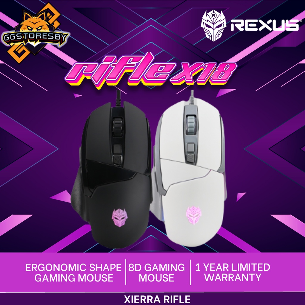 Jual REXUS XIERRA X18 RIFLE Gaming Mouse | Shopee Indonesia