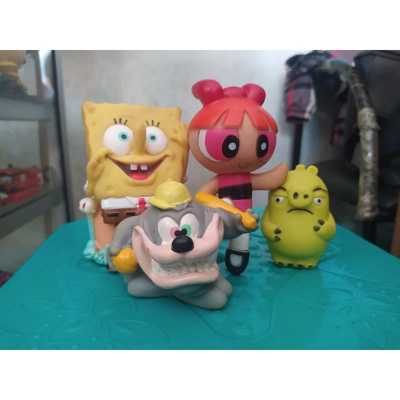 Jual Mainan Spongebob / Blossom/ Angry Bird / Tazmania Karet Encit ...