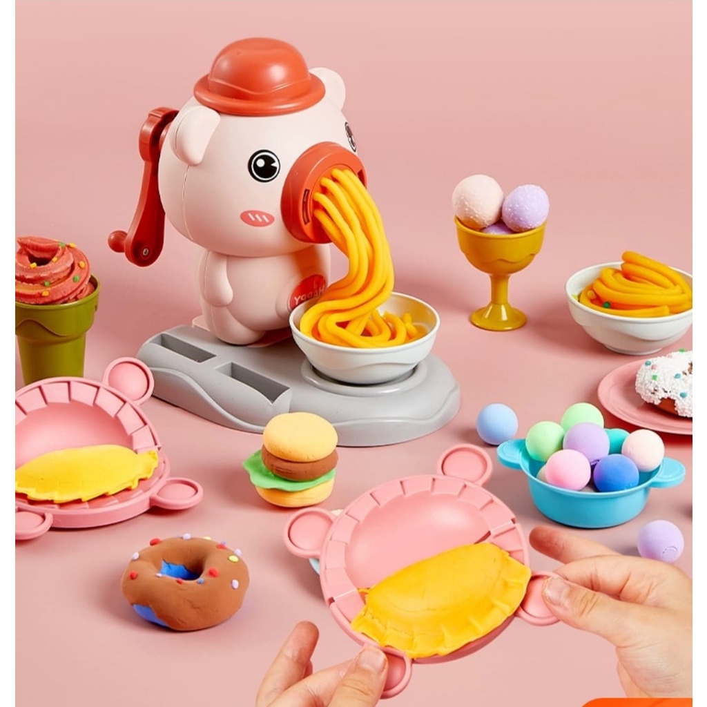 Jual Mainan Fun doh Play Doh Set Kitchen Set Mie Piggy/Fun doh Play Doh ...