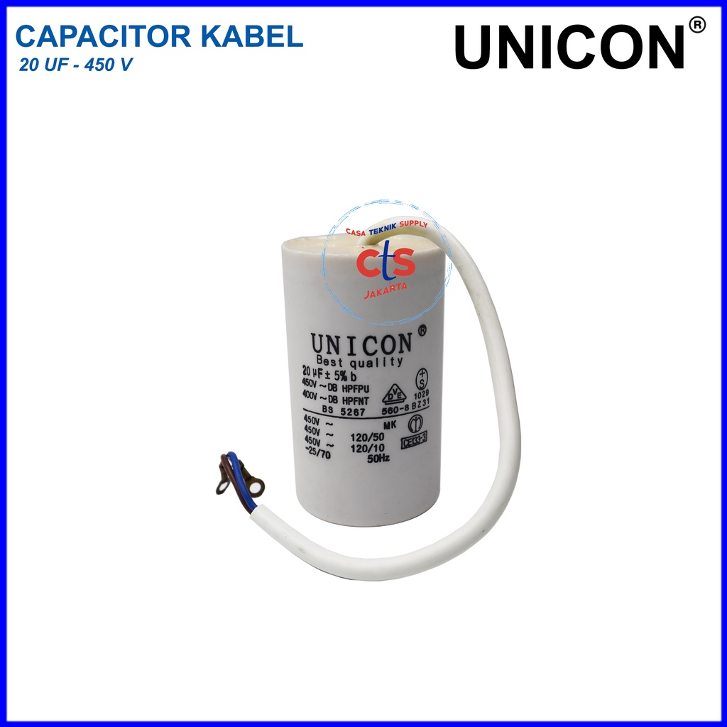 Jual 20 uf - 450V Kapasitor (Capacitor) Kabel UNICON (Spare Part Pompa ...