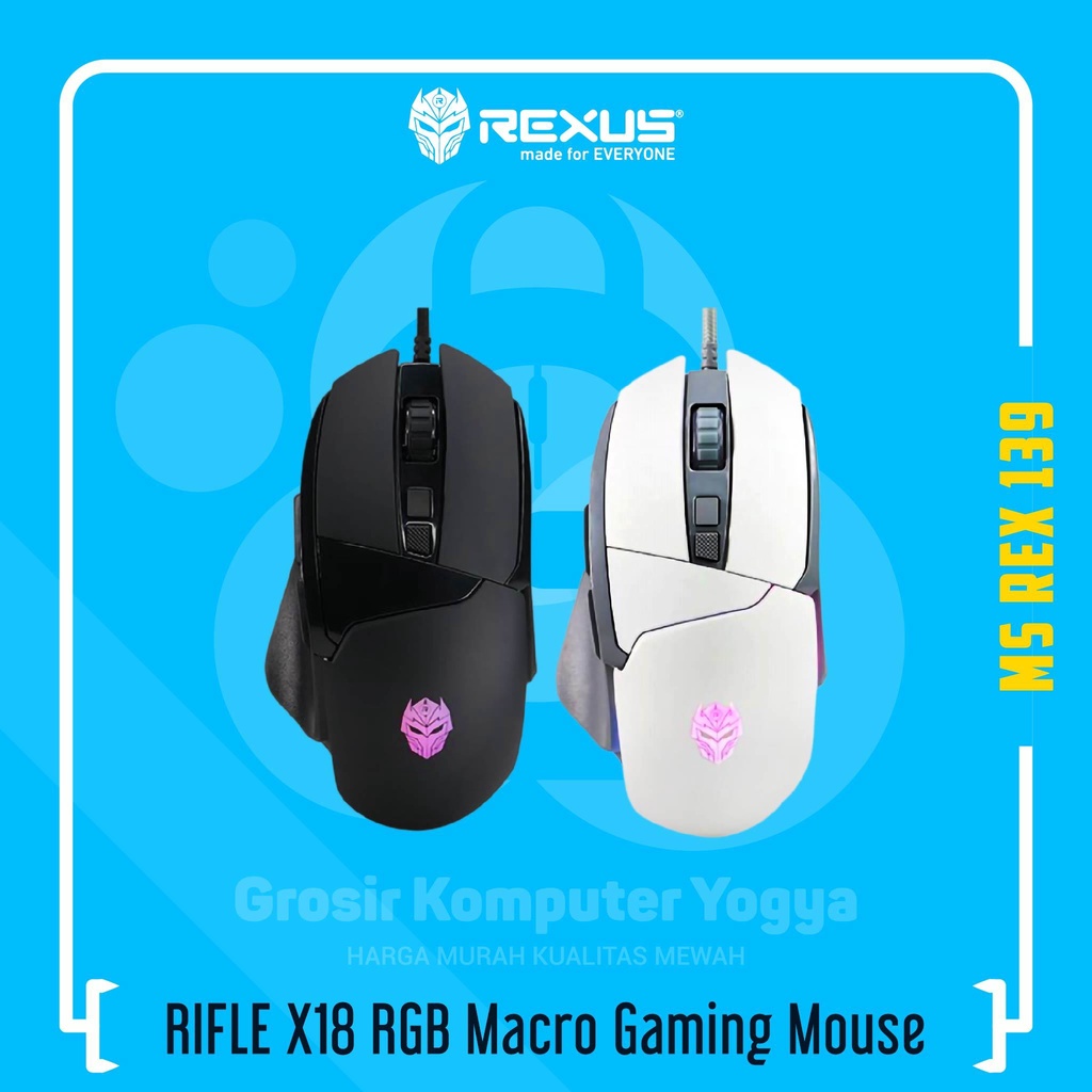 Jual Rexus RIFLE X18 7200 Adjustable DPI RGB LED Macro Wired Gaming ...