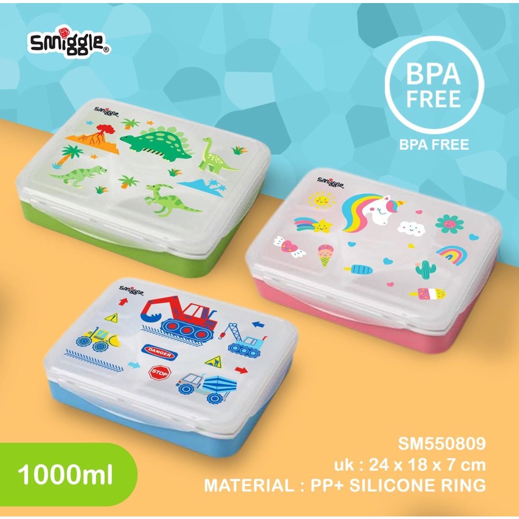 Jual SMIGGLE TEMPAT BEKAL ANAK SEKOLAH SEKAT 5 / LUNCH BOX SET SMIGGLE ...