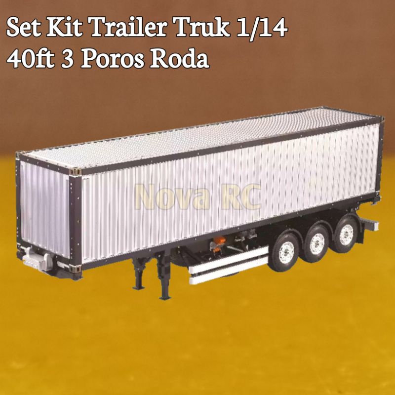 Jual Trailer truck 40ft 1/14 3 sumbu roda untuk Scania Actros Volvo ...