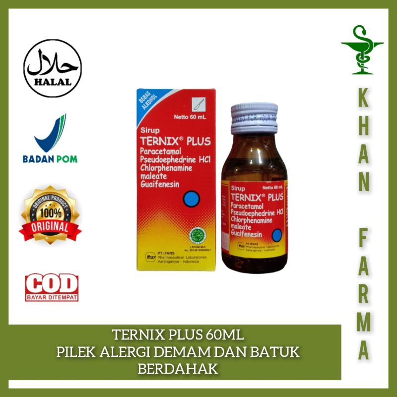 Jual TERNIX PLUS OBAT FLU PILEK DEMAM DAN BATUK ANAK DEWASA 60ML ...