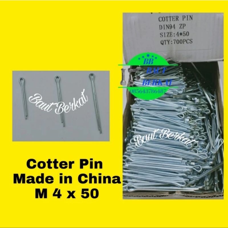 Jual cotter pin 4x50 split pen 4x50 split pin m4x50 | Shopee Indonesia