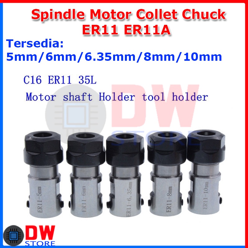 Jual CNC Spindle Collet Chuck ER11 ER11A C16 Motor Shaft Holder ...