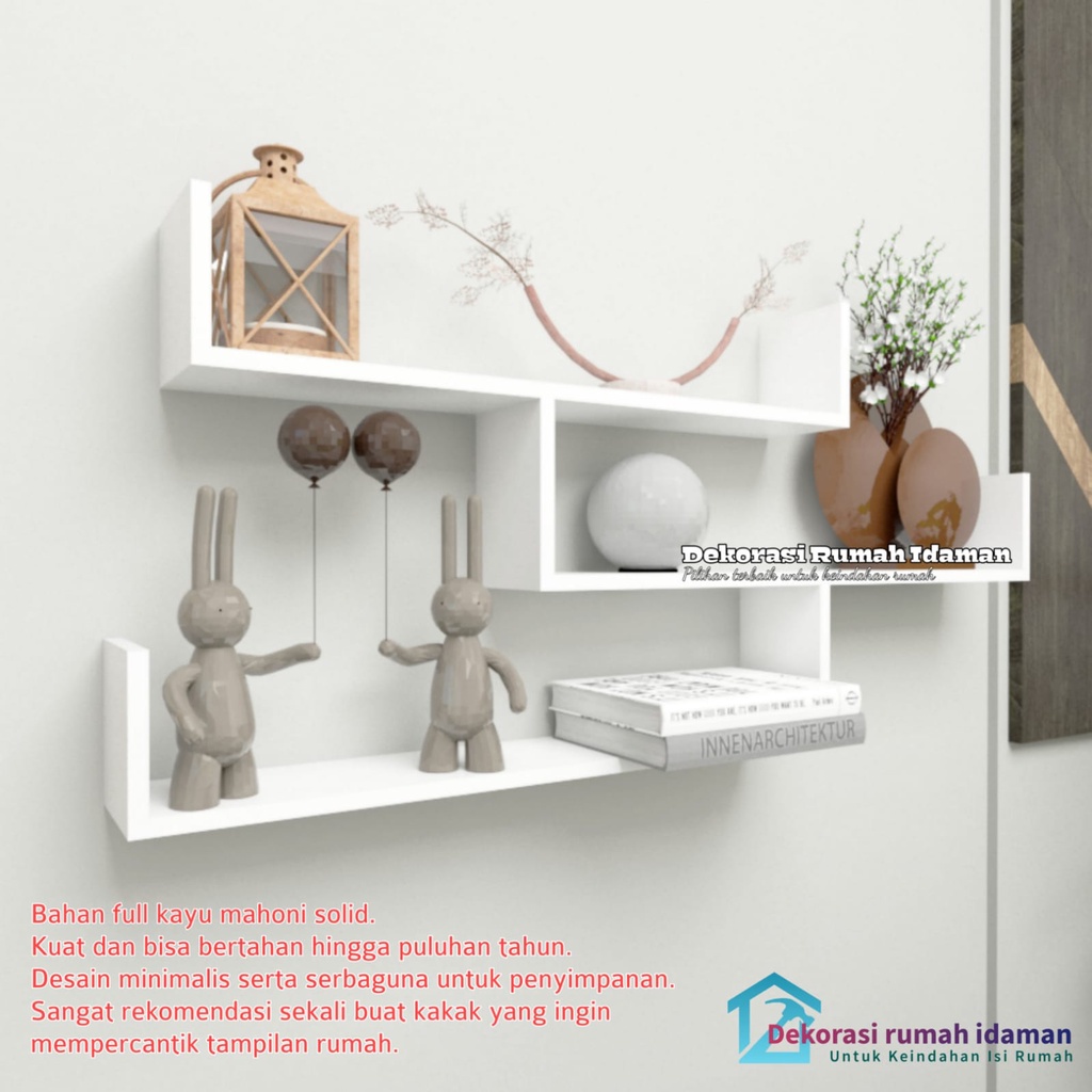 Jual Rak Dinding Minimalis Hiasan Dinding Kayu Gantung Tempel Susun ...